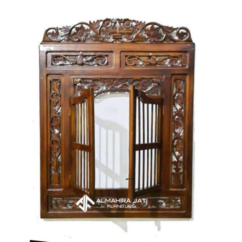 Jual PROMO FIGURA DINDING CERMIN KREPYAK UKIR KAYU JATI || CERMIN ...