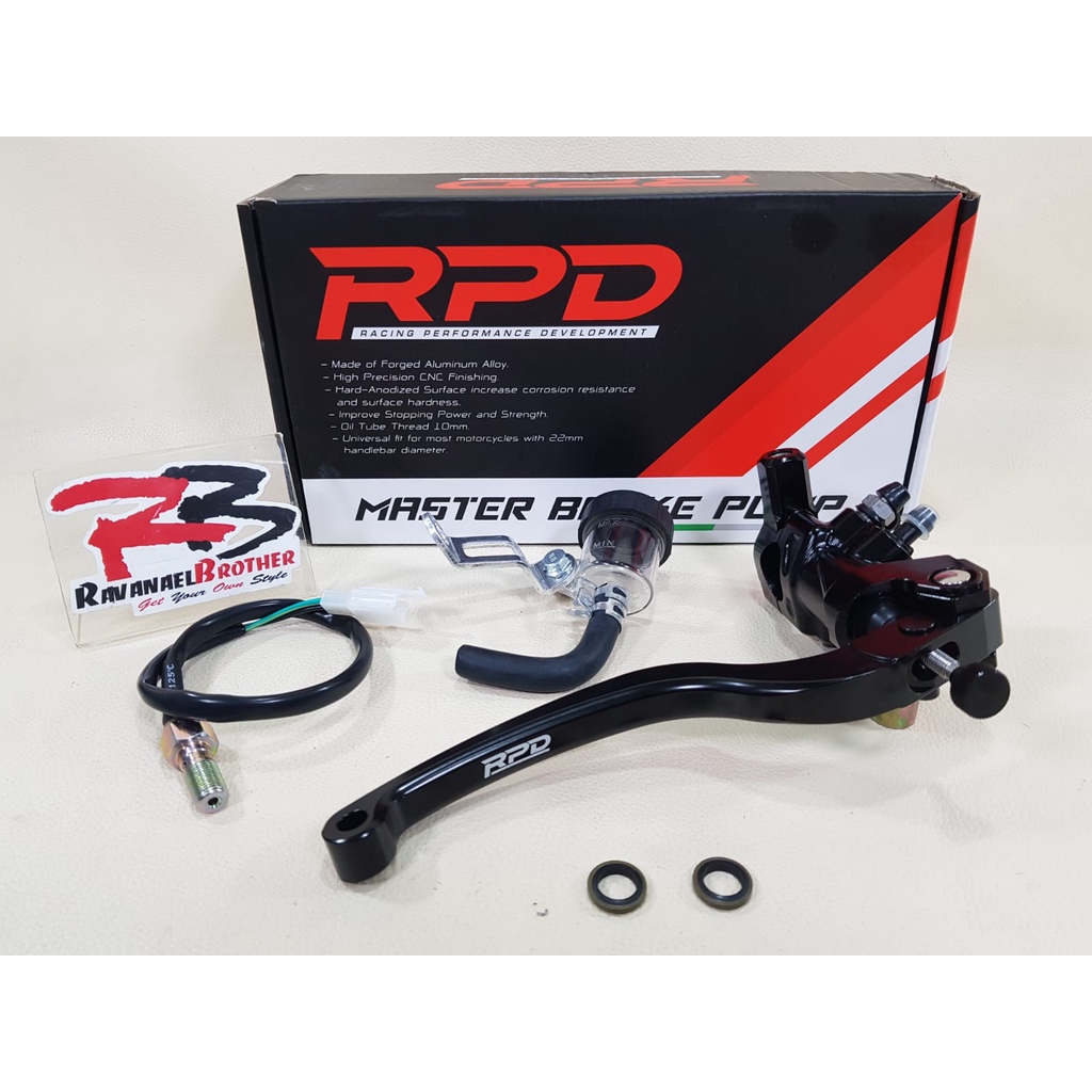 Jual Master Rem Atas Radial RPD NB7 NB 7 17 mm + Switch Rem Universal Hitam | Shopee Indonesia