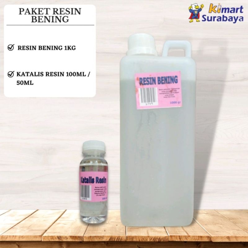 Jual Resin Bening 1kg + Katalis 100ml 50ml | Shopee Indonesia