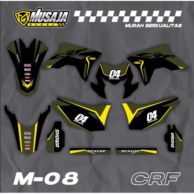 Jual decal crf 150L full body - dekal crf 150 l hitam army kuning ...