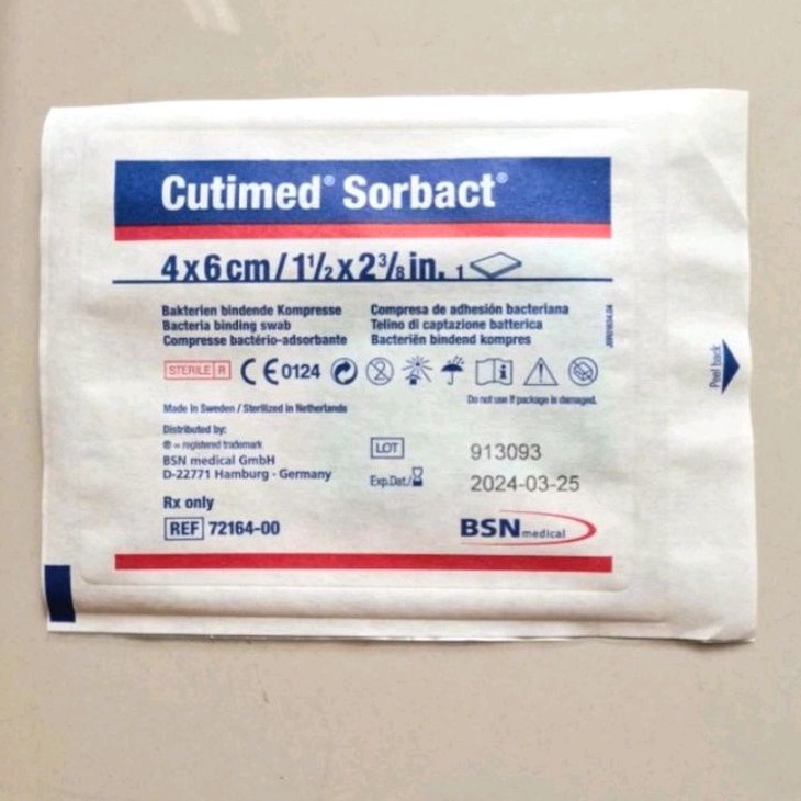 Jual Cutimed Sorbact Swab ORIGINAL 4x6cm Cutimed Sorbact BSN | Shopee ...
