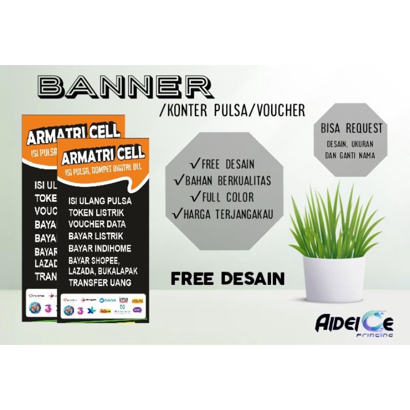 Jual spanduk konter pulsa ukuran 50x100 dapat 2pcs | Shopee Indonesia