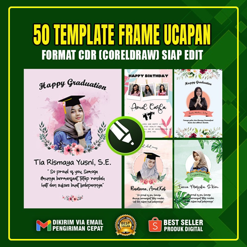 Jual 50 Template Ucapan Selamat Format CDR Siap Edit | Shopee Indonesia