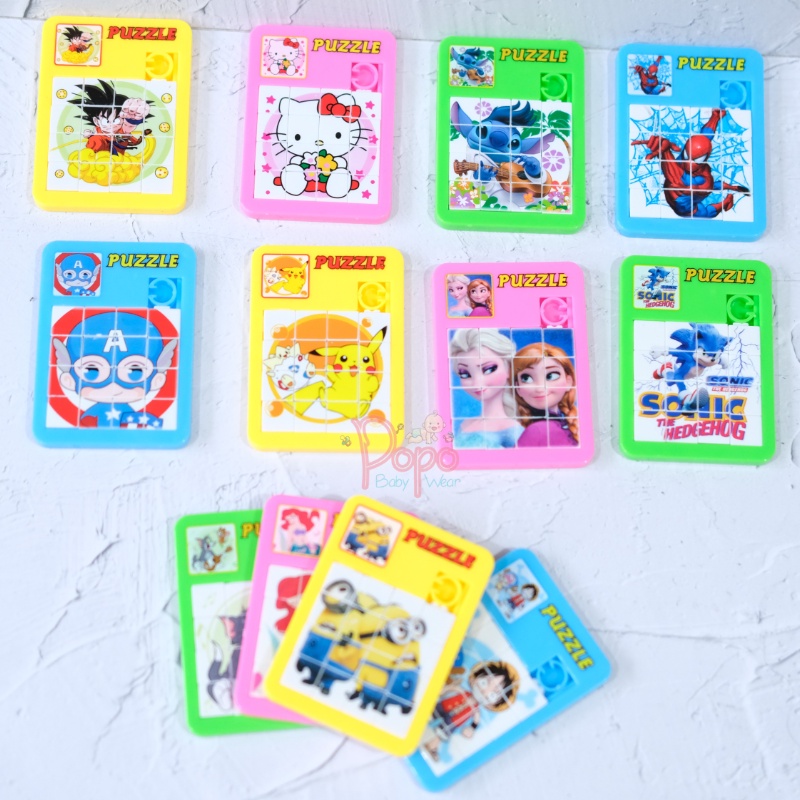Jual MAINAN EDUKASI ANAK PUZZLE KECIL GESER (MOTIF KARTUN RANDOM/1PCS ...