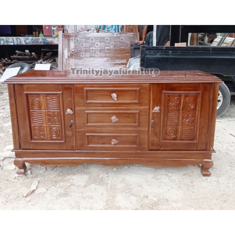 Jual Bufet Tv Pendek Lemari Tv Meja Tv Diswar Tv Kayu jati ...