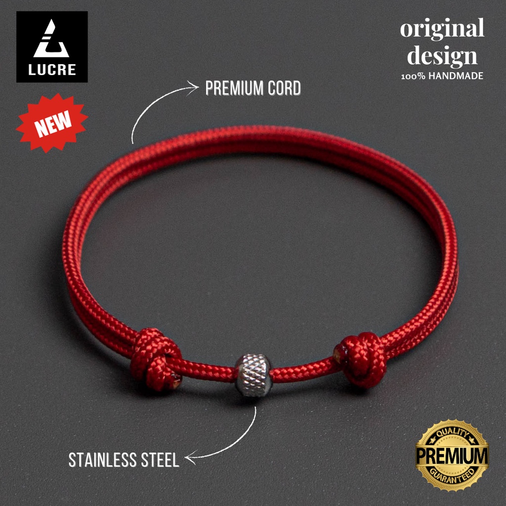 Jual Lucre Gelang Tali Pria Original - SUPER RED | Premium Cord ...