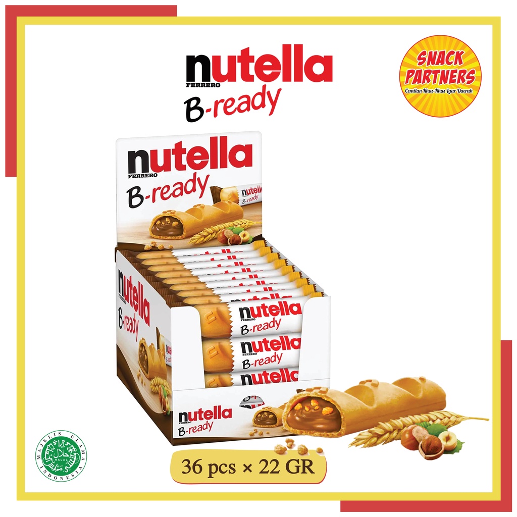 Jual NUTELLA B-Ready FERRERO 36 PCS x 22 GR - Biskuit / Wafer Coklat ...