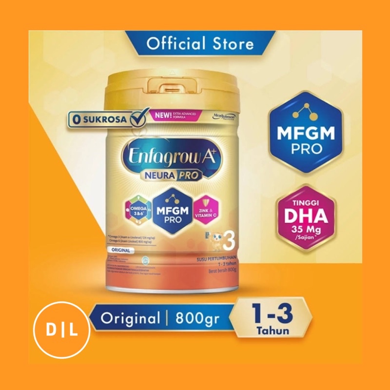 Jual Enfagrow A+ 3 MFGM Pro 800 gr / PLAIN & MADU 800gr | Shopee Indonesia