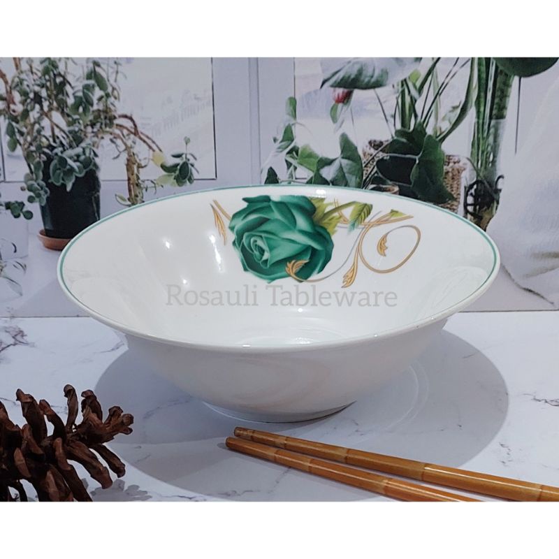 Jual Mangkok Bakso Keramik 7 Inch | Motif Green I Best Quality I Isi: 6 ...