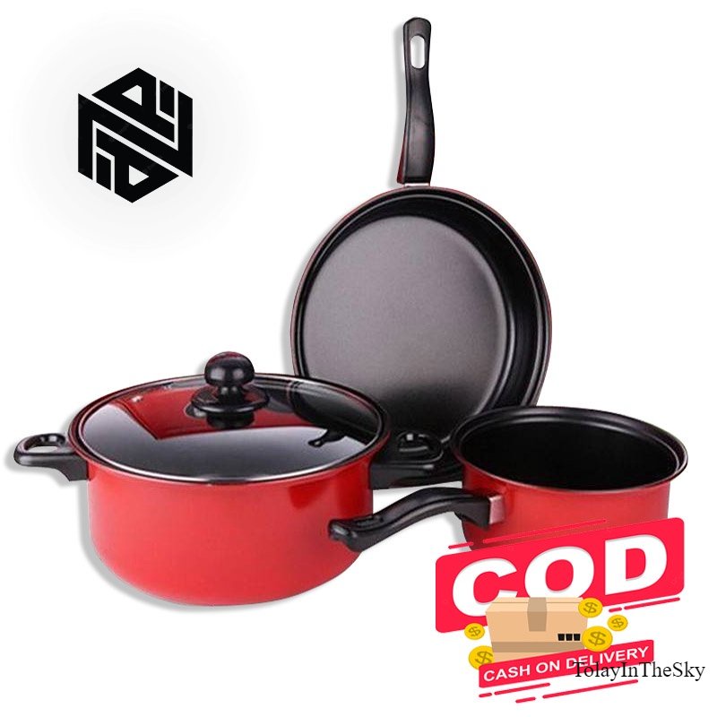 Jual Panci Wajan Set Isi 3 Pcs / Panci Wajan Anti Lengket 1 Set multifungsi multifungsi | Shopee ...