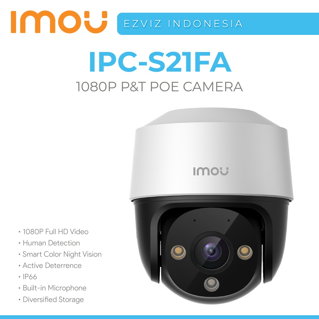 Jual IMOU IPC-S21FA 1080P PAN & TILT POE IPCAM BUILD IN MIC IP66 H.265 ...