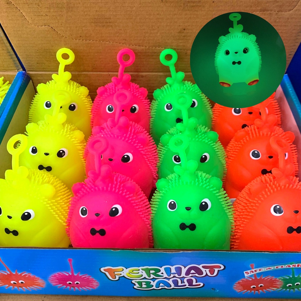 Jual Squishy Ball LED Model Landak Silikon Mainan Anak Anti Stress ...