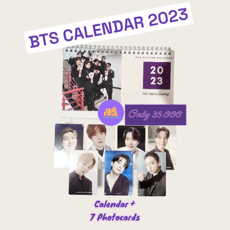 Jual FANMADE BTS CALENDAR 2023 + 7 Photocards | Shopee Indonesia