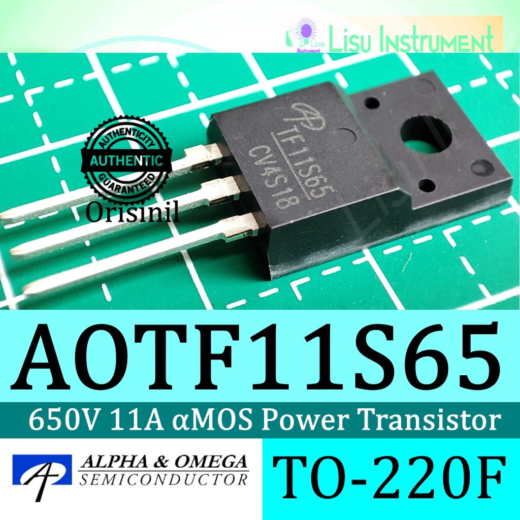 Jual AOTF11S65 650V 11A αMOS Power Transistor TF11S65 TO-220F Alpha Omega Semiconductor Original ...