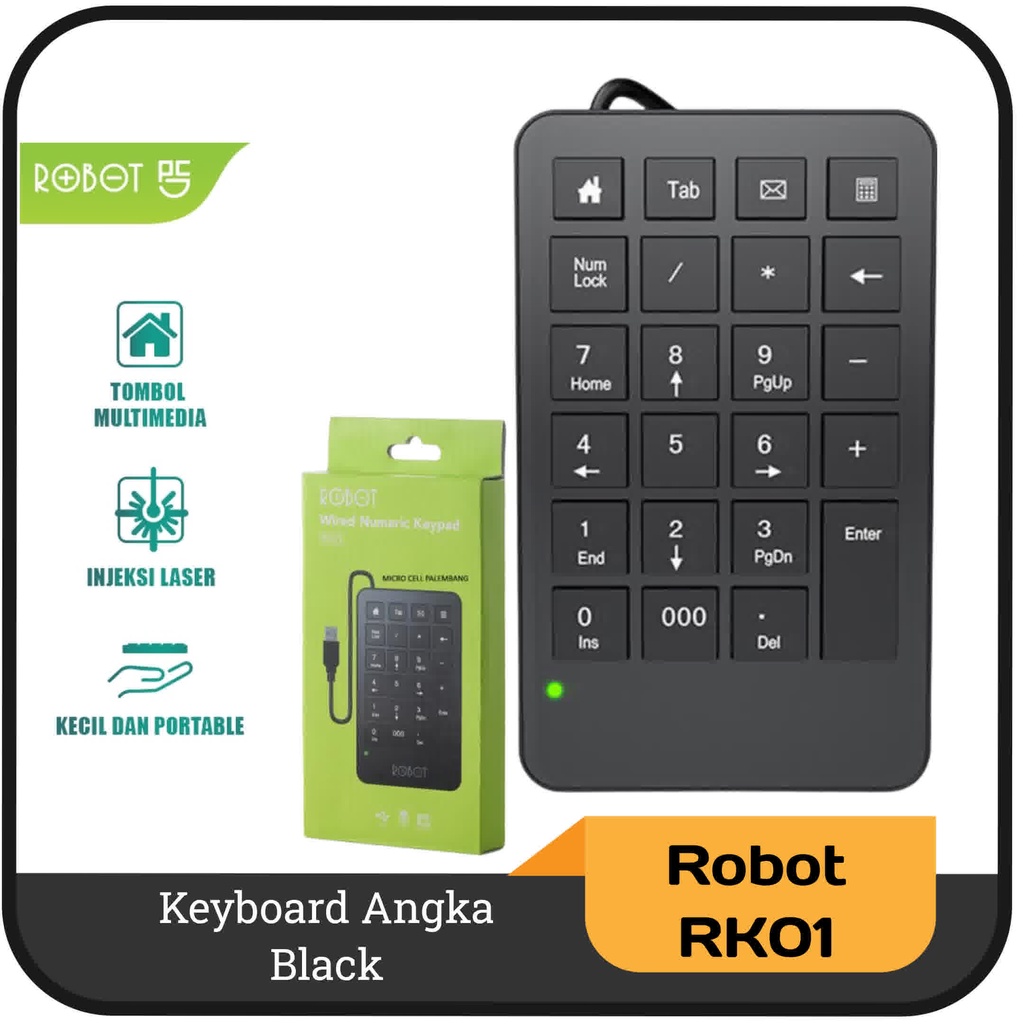 Jual Keyboard Angka Robot RK01 Black | Shopee Indonesia