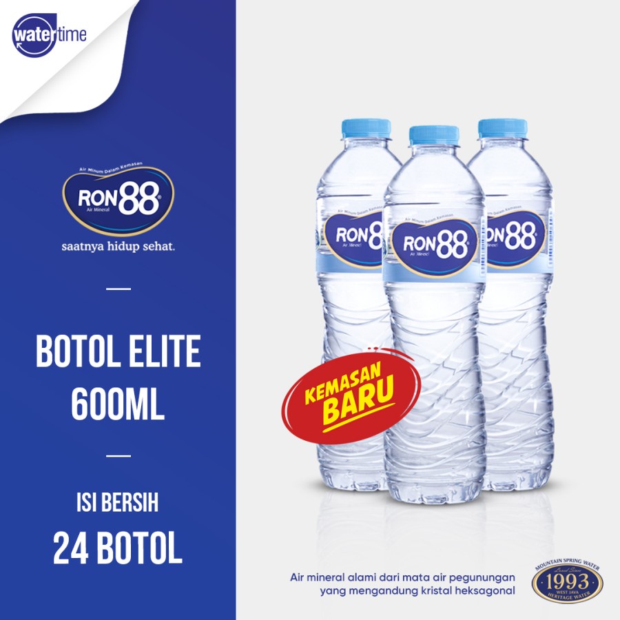 Jual Ron 88 Elite Air Mineral Botol 600 ml (24 Botol) | Shopee Indonesia