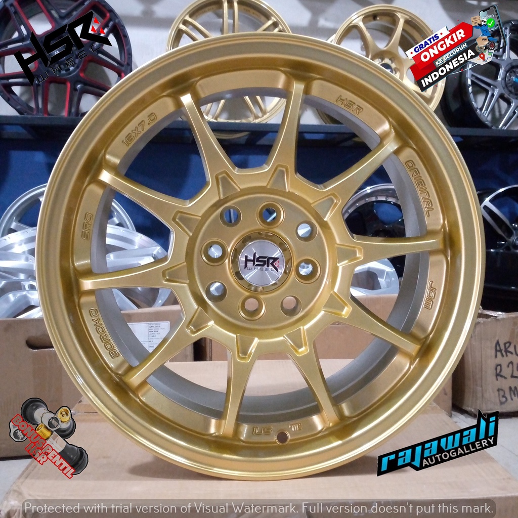 Jual PROMO VELG MOBIL TERBARU HSR BOROKO SRD RING 16 LEBAR 7 RATA GOLD untuk SIRION SOLUNA ...