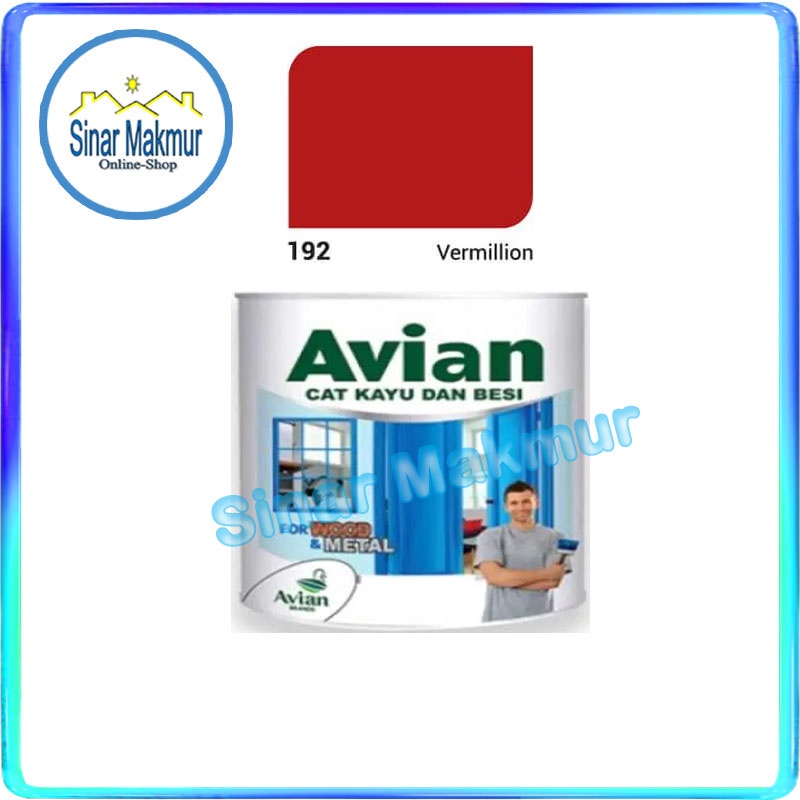 Jual Cat Kayu Besi 1/2 KG 0,45 Liter 192 Vermillion (AVIAN) | Shopee ...