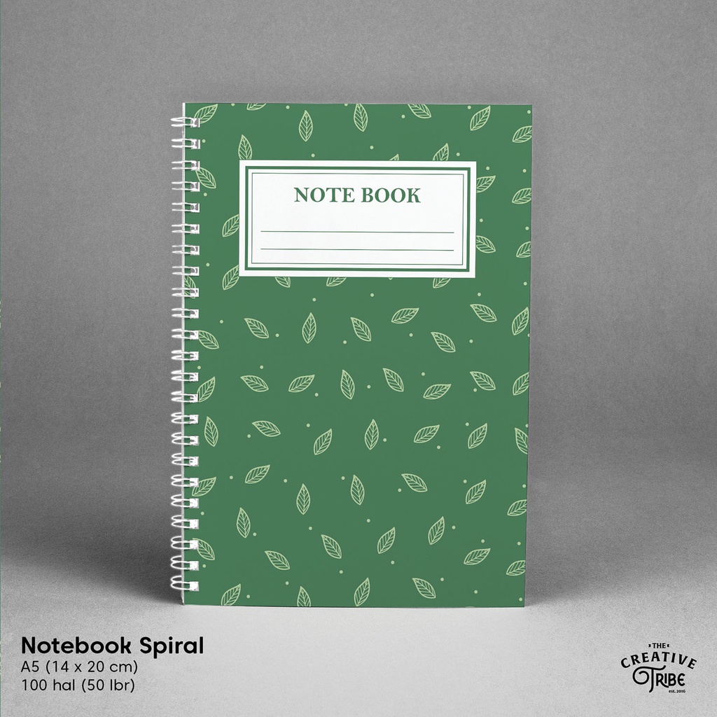 Jual Buku Catatan Spiral A5 Leaves Pattern - 100 Hal Notebook Notes ...