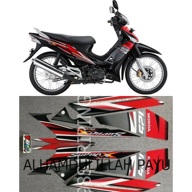 Jual STRIPING SUPRA X 2011 125D 125 HITAM MERAH LIS STANDAR ORI HONDA ...