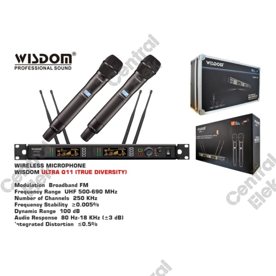 Jual mic wisdom q11 microphone wireless dual hanhled original | Shopee ...