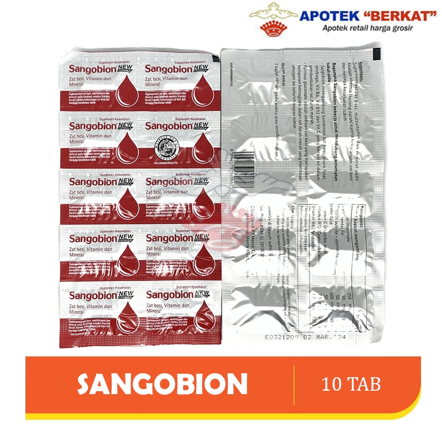 Jual SANGOBION CAPSUL 1 STRIP ISI 10 TABLET / PENAMBAH DARAH | Shopee ...