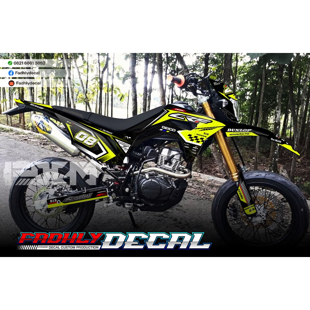 Jual decal crf 150 l full body Stabilo Hitam putih keren elegan dengan ...