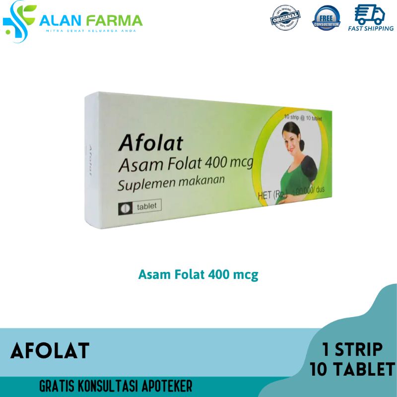 Jual Afolat 400 mcg Strip | Asam Folat 400 mcg | Folaxin 400 mcg ...