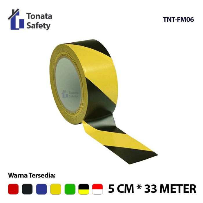Jual Selotip Floor Marking Tonata / Lakban Hitam Kuning / 5 Cm X 33 M ...