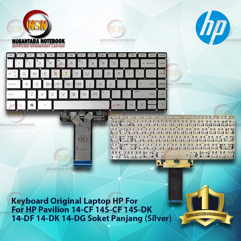 Jual Keyboard Original HP 14CF 14S-CF 14-DH 14-DQ Soket Panjang (Silver ...