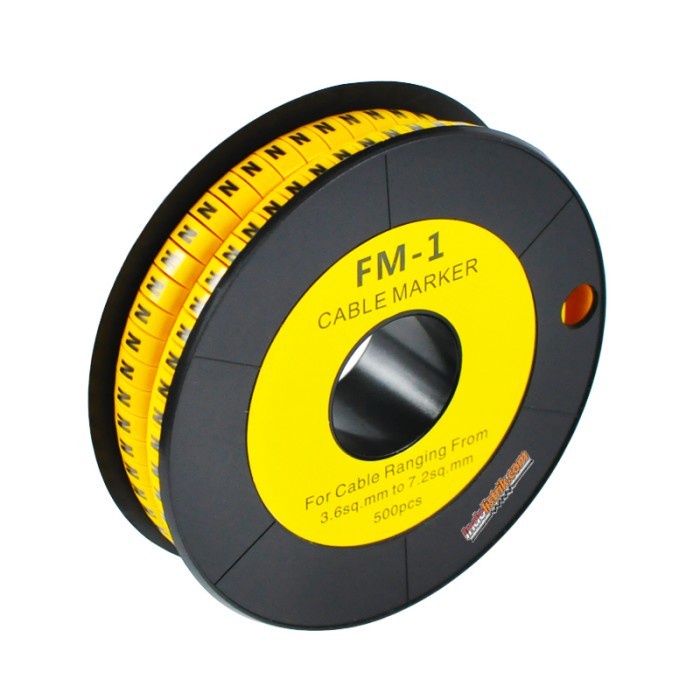 Jual Kabel Marker Huruf N Label Marker Cable FM 1 Kuning Nintoku ORI ...