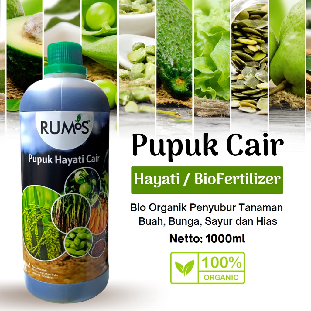 Jual Pupuk Cair Hayati 1L RUMOS - BioFertilizer Organik Tanaman dan ...