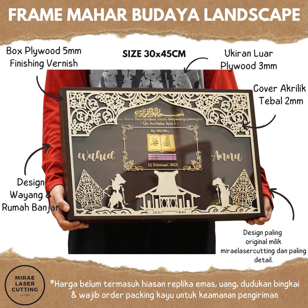 Jual Bingkai Mahar Mix Jawa & Budaya Lain / Mahar Lasercut / Mahar Mix ...