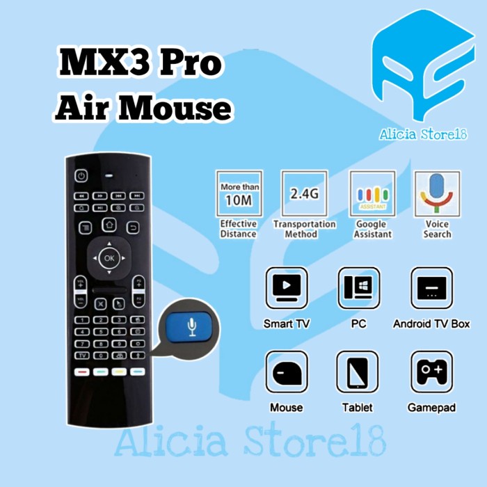 Jual AIR MOUSE MX3 PRO KEYBOARD REMOTE SMART TV WIRELESS + VOICE ...
