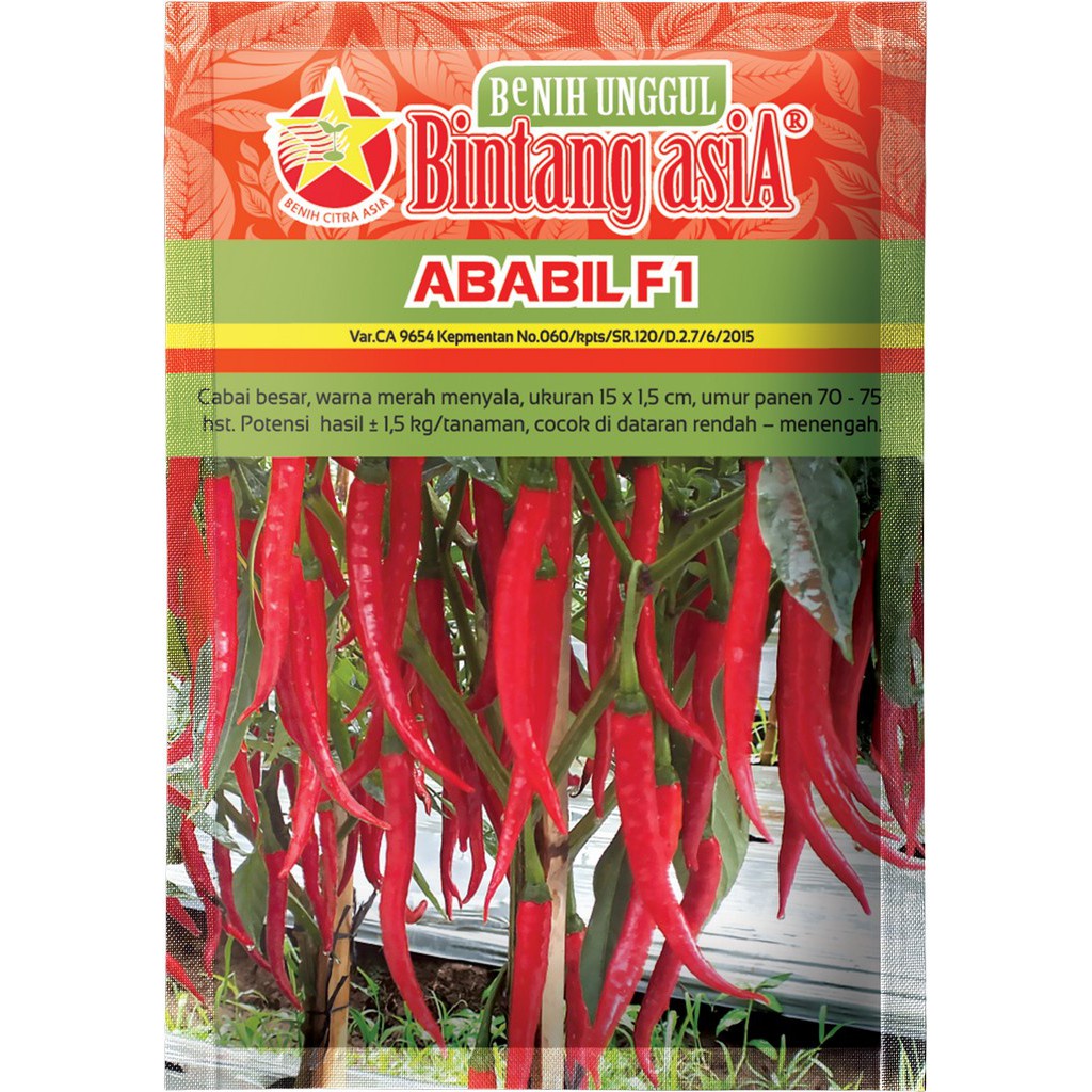 Jual Benih Cabai Cabe Besar ABABIL F1 10 Gram Cap Bintang Asia PT Benih ...
