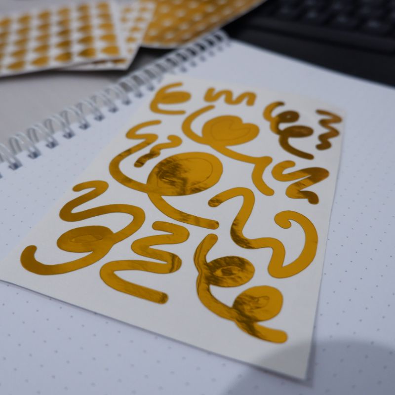 Jual stiker journal sticker gold emas planner | Shopee Indonesia