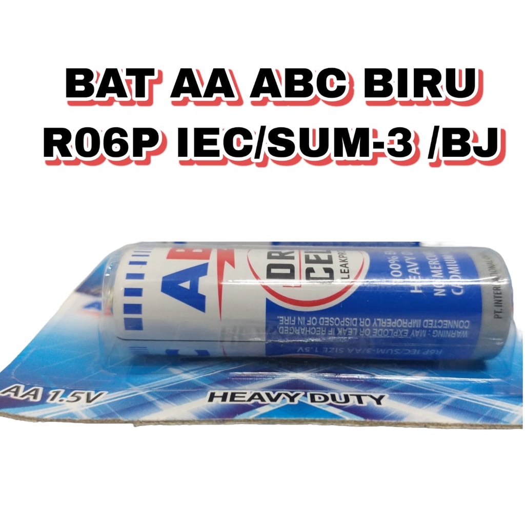 Jual BATRE AA ABC BIRU R6P -5315 /BJ (RENCENG) | Shopee Indonesia