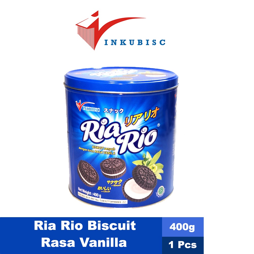 Jual INKUBISC Wafer Biscuit Krim Vanila Ria Rio Biskuit | Kaleng 400gr ...