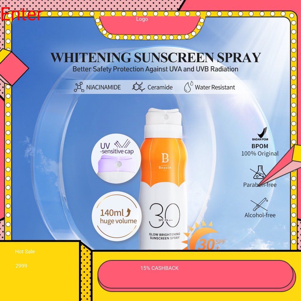 Jual [BPOM] Premiere Beaute Sunscreen Spray(SPF 30 PA+++) UV Shield Sun protect sunblock ...