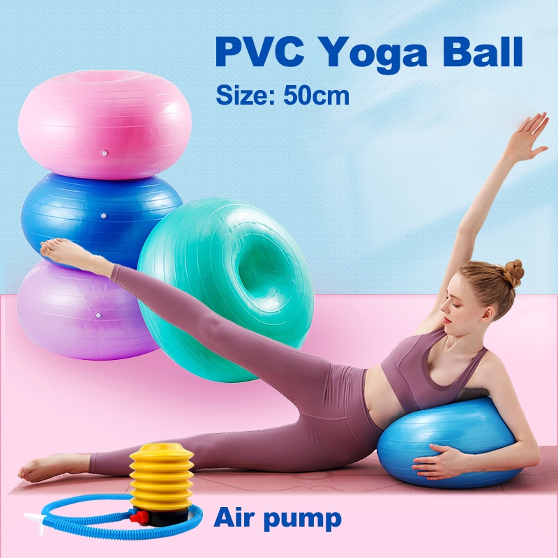Jual Yoga Ball Donut Explosion Proof Pvc Doughnut Shape Fitness Balance