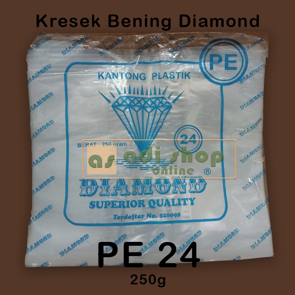 Jual Plastik Kresek Bening Diamond PE 24 isi 250g | Shopee Indonesia