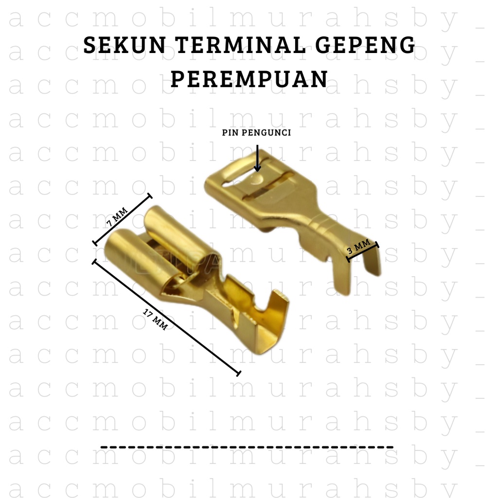 Jual Sekun Skun Kabel Gepeng GARIS BESAR CEWEK 50 PCS - 7mm untuk Soket ...