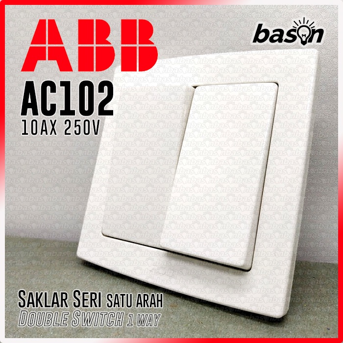 Jual ABB AC102 CONCEPT 2 Gang 1 Way Switch - Saklar Seri / 2 Tombol ...