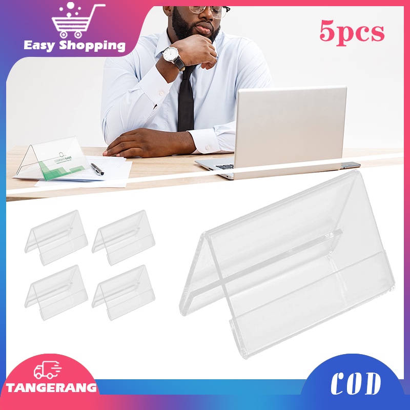 Jual 5pcs Nama Meja 8x20cm 2 Sisi Name Desk Akrilik Papan Nama V-Shaped ...