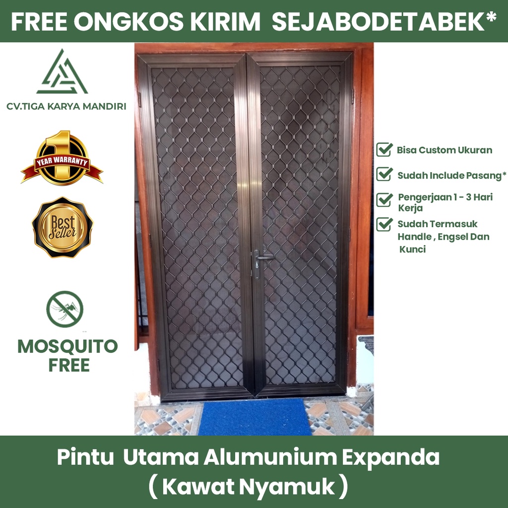 Jual Pintu Double Rumah Utama Alumunium Expanda Kawat Anti Nyamuk ...