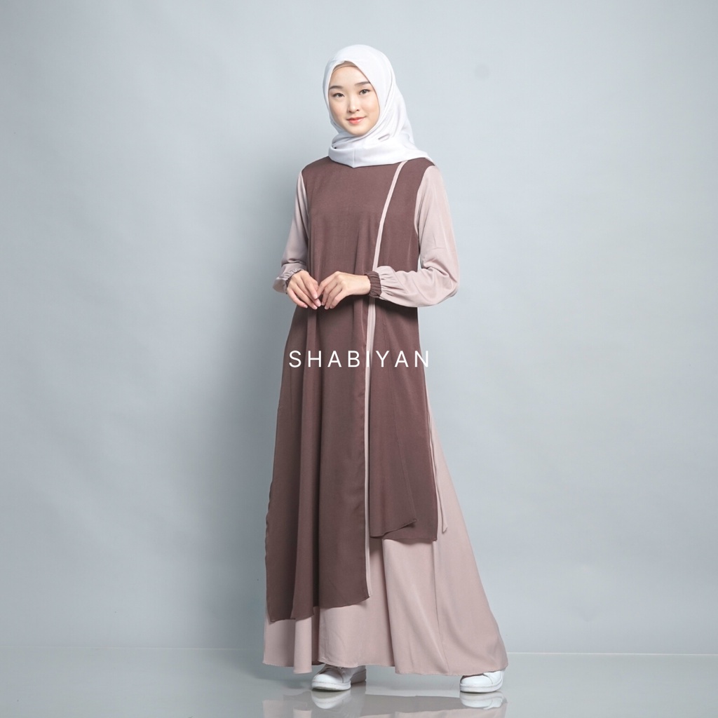 Jual SHABIYAN 435 Gamis Remaja Dewasa Kombinasi 2 Warna | Syakila ...