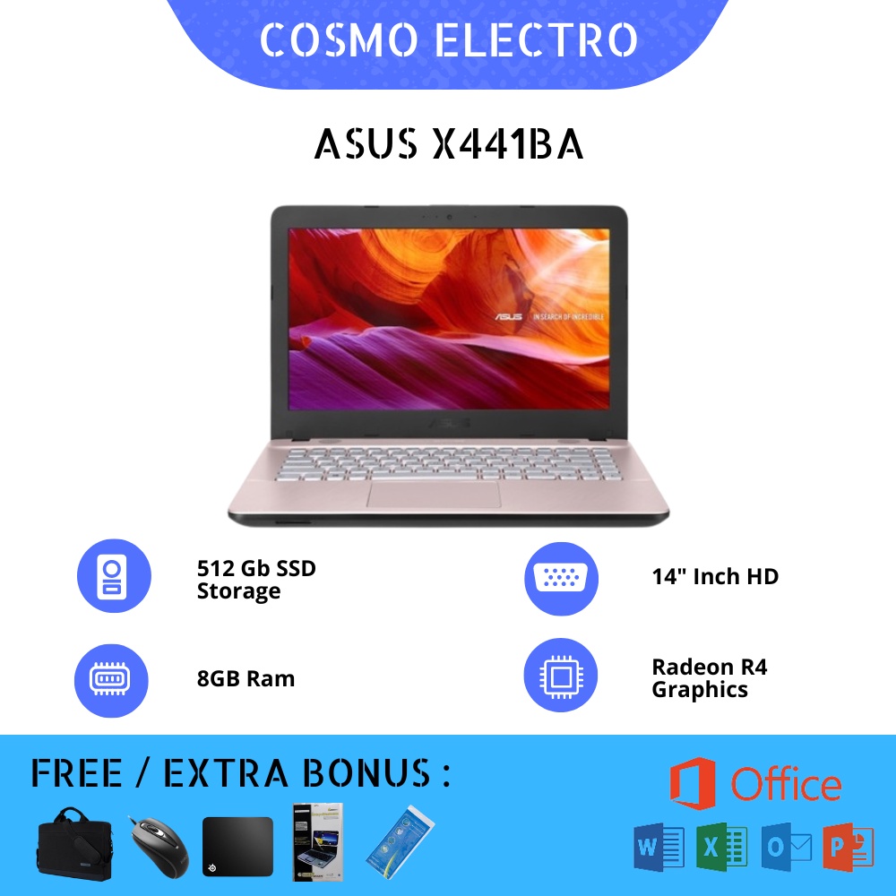Jual ASUS X441BA AMD A4-9125 / RAM 8GB SSD 512GB / WINDOWS 10 + OFFICE ...