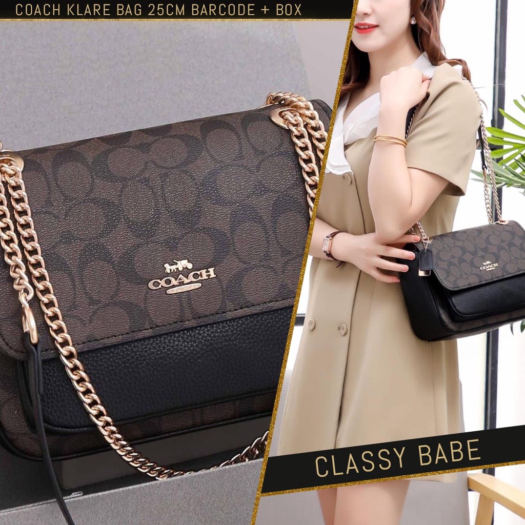 Jual C0ACH KLARE BAG 25CM BARCODE + BOX IN PVC WATERPROOF (PLATINUM 1:1 ...