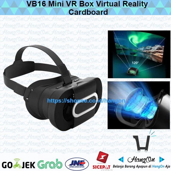 Jual VR Box Foldable Virtual Reality Cardboard For Smartphone Glasses ...