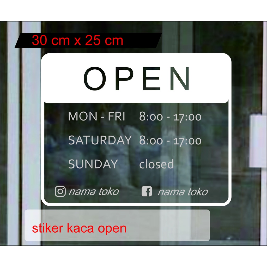 Jual STIKER KACA CUSTOM JADWAL BUKA TUTUP TOKO,WALL STIKER CAFE RESTO ...